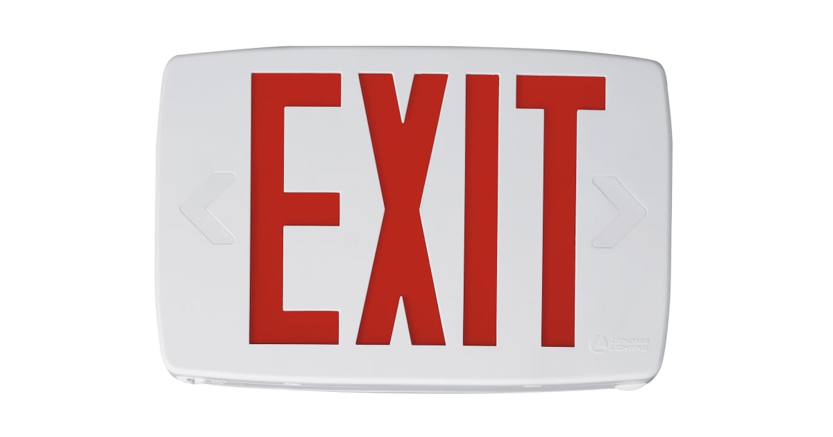 Lithonia Lighting LQM S W 3 R 120/277 EL N SD M6 12" LED Lighted Exit ...