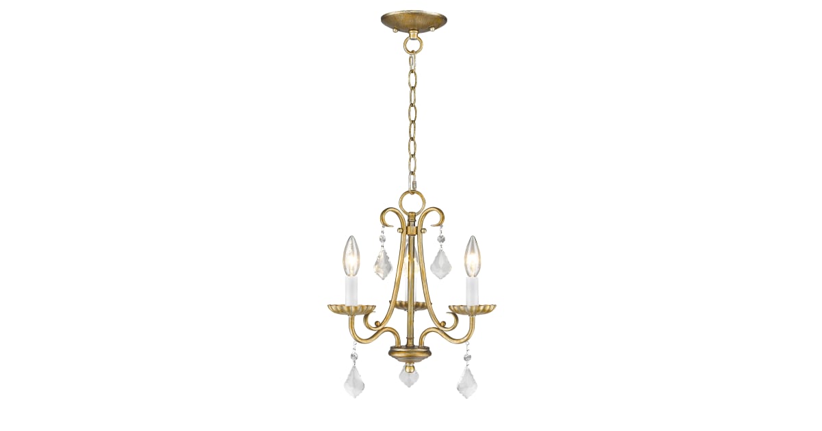 Livex Lighting 40873-48 Daphne 3 Light 14" Wide Crystal Foyer Pendant ...