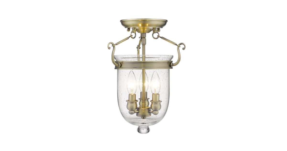 Livex Lighting 5081-01 Jefferson 3 Light Semi-Flush Ceiling Fixture ... Livex Lighting 5081-01 Jefferson 3 Light Semi-Flush Ceiling Fixture ...