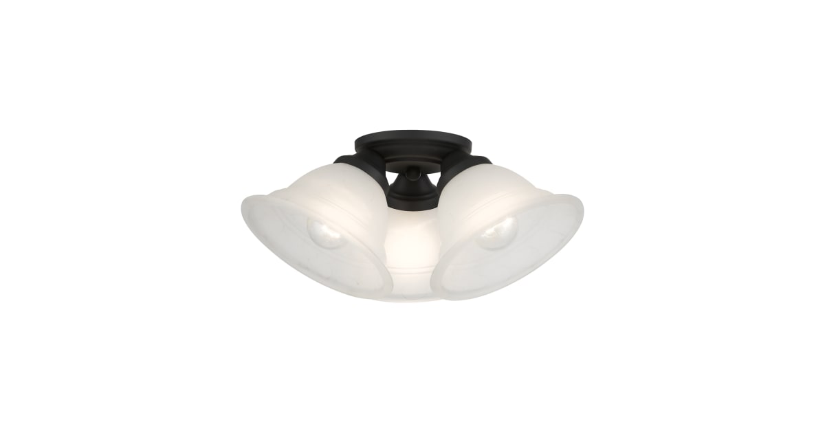 Livex Lighting 40727-04 Wynnewood 3 Light 16" Wide Semi-Flush Ceiling ...