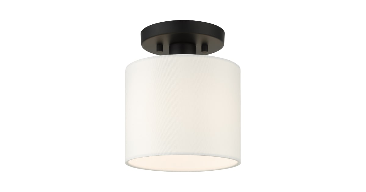 Livex Lighting 41094-04 Meridian 7" Wide Semi-Flush Drum Ceiling Fixture | Ferguson Home