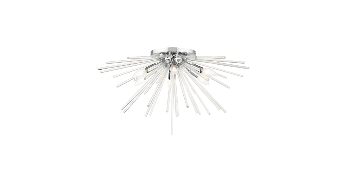 Livex Lighting 41251-05 Utopia 6 Light 26" Wide Semi-Flush Ceiling ...