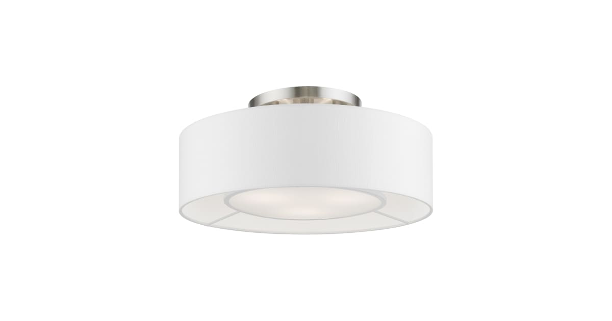 Livex Lighting 47173-91 Gilmore 3 Light 17" Wide Flush Mount Drum ...