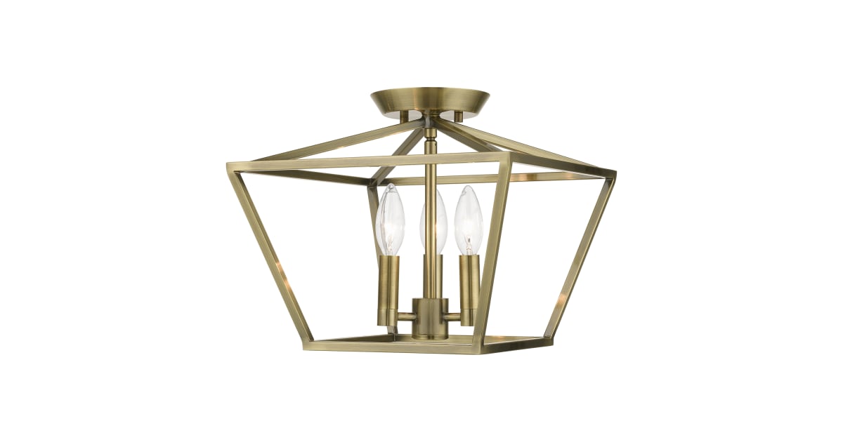 Livex Lighting 49430-01 Devonshire 3 Light 13" Wide Flush Mount Ceiling ...
