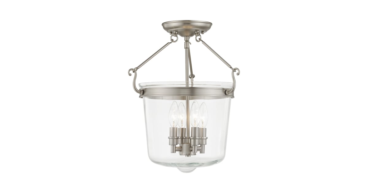 Livex Lighting 50485-91 Rockford 4 Light Semi Flush Ceiling Fixture ...