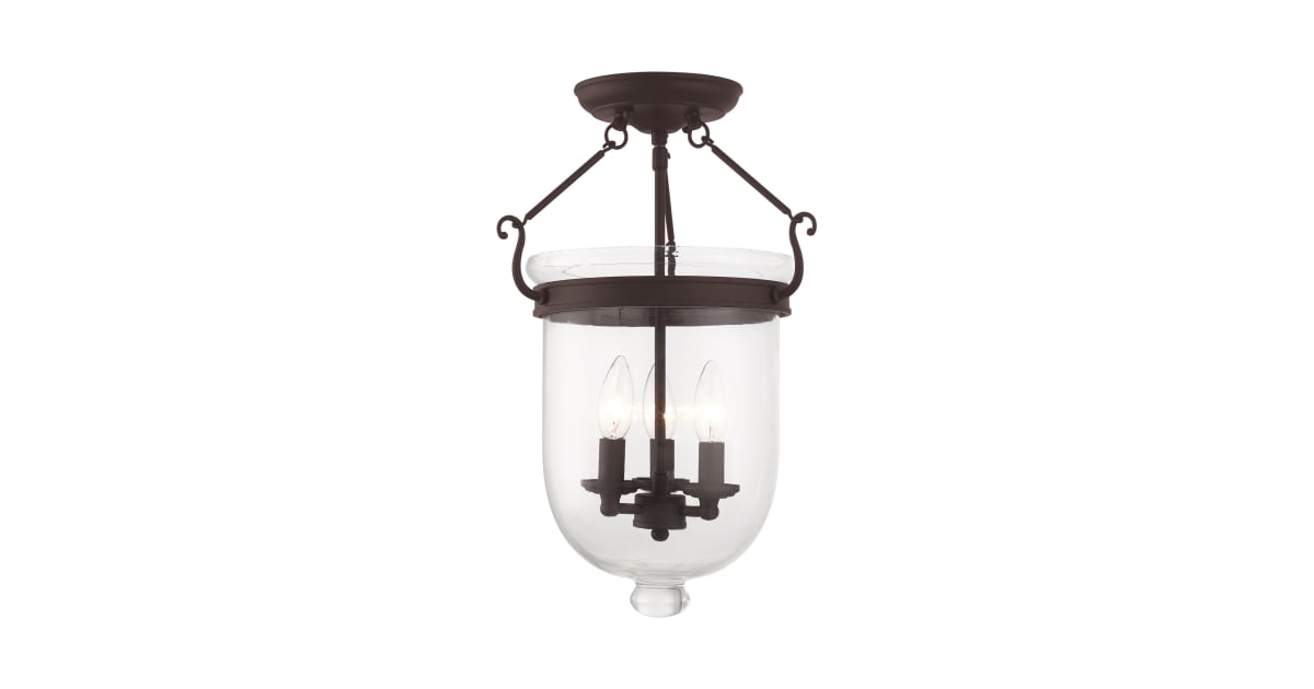 Livex Lighting 5062-07 Jefferson 3 Light Semi-Flush Ceiling Fixture ...