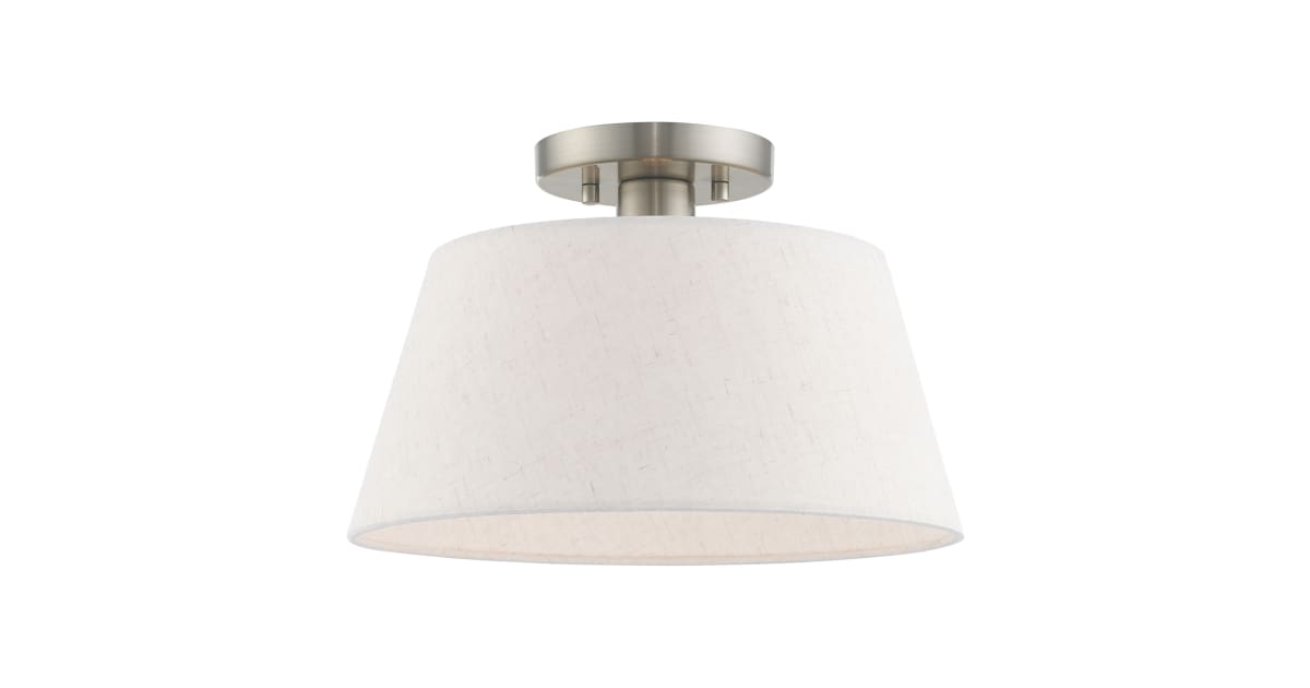 Livex Lighting 50802-91 Belclaire Single Light 13" Wide Semi-Flush Ceiling Fixture | Ferguson Home