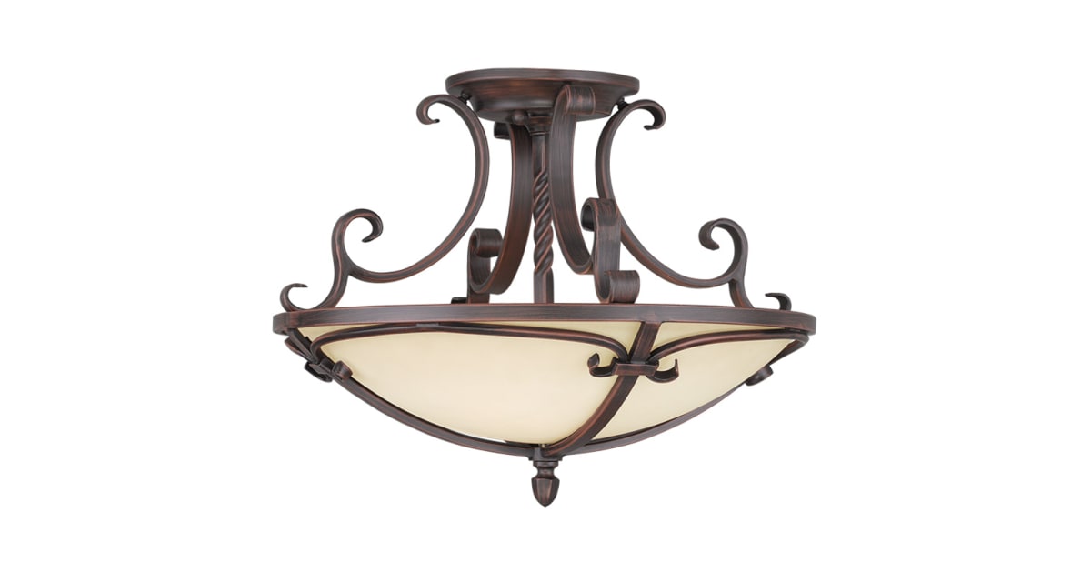 Livex Lighting 5484-58 Millburn Manor 4 Light Semi-Flush Ceiling ...