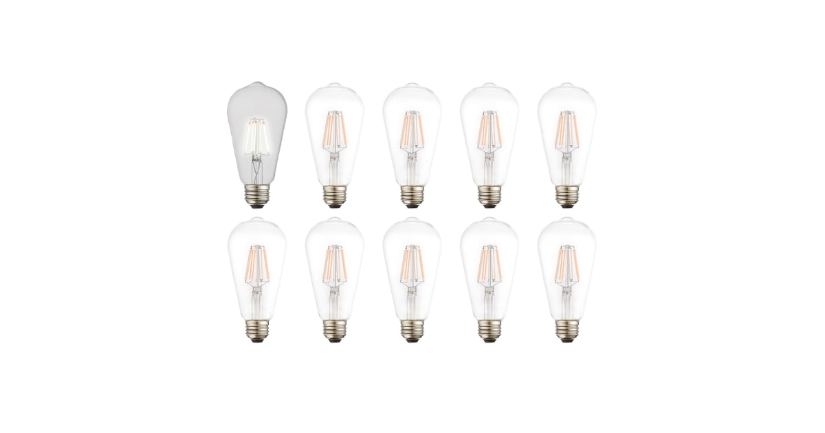 Livex Lighting 960801X10 Pack of (10) 7.7 Watt Vintage Edison Dimmable ...