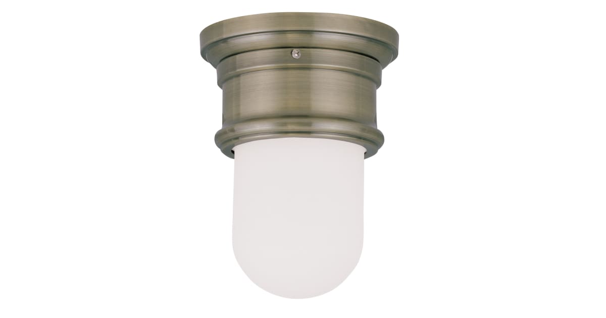 Livex Lighting 7340-01 8.5 Inch Tall Flush Mount Ceiling Fixture with 1 ...