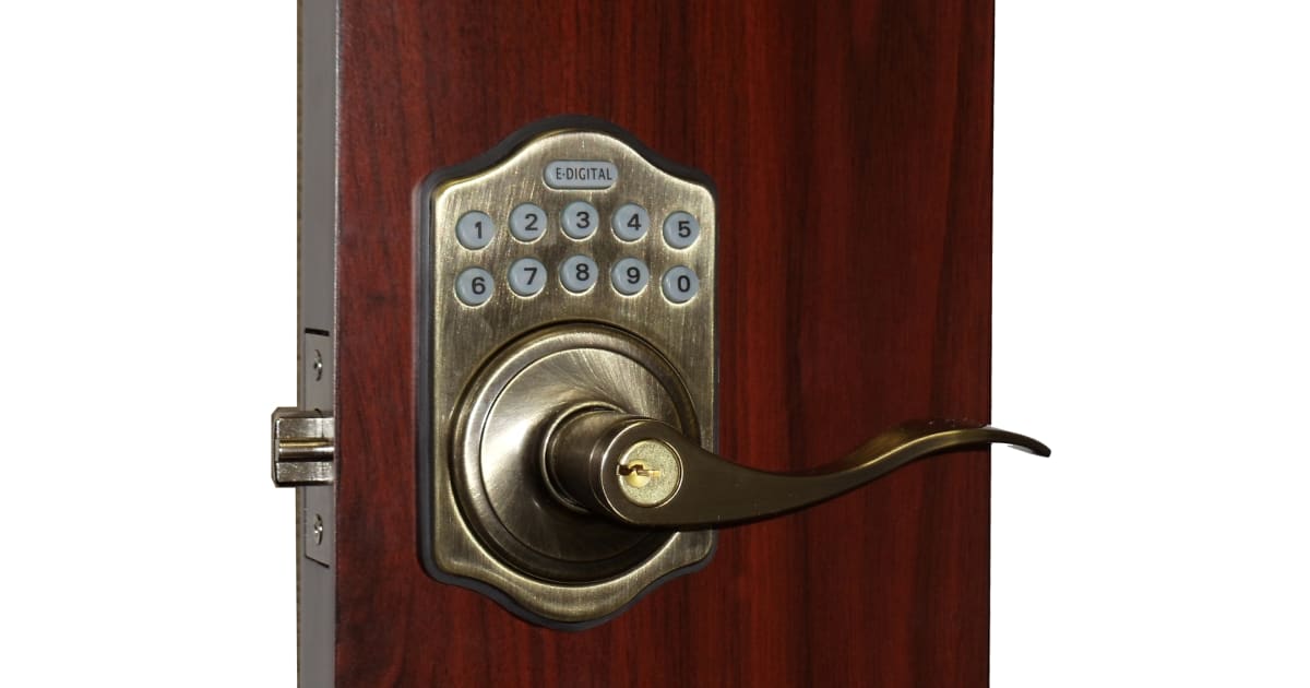 Lockey E-985AB Electronic Keypad Lever Handleset with 6 User Codes and ...
