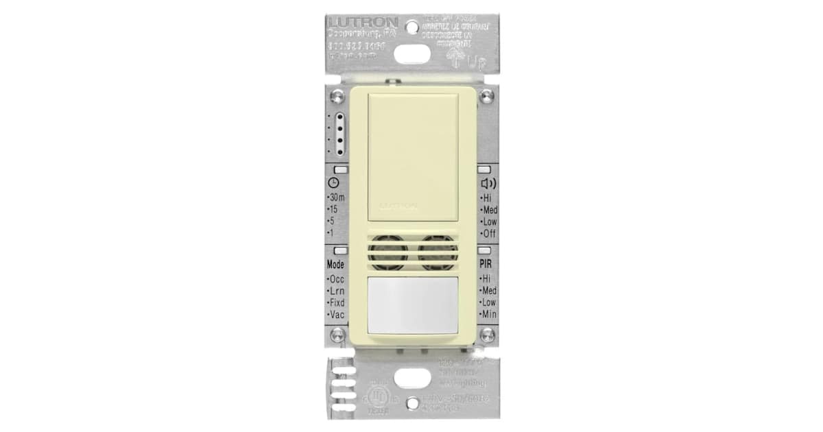 Lutron MS-A102-V-AL Maestro Dual-Tech Motion Sensor Switch, Vacancy ...