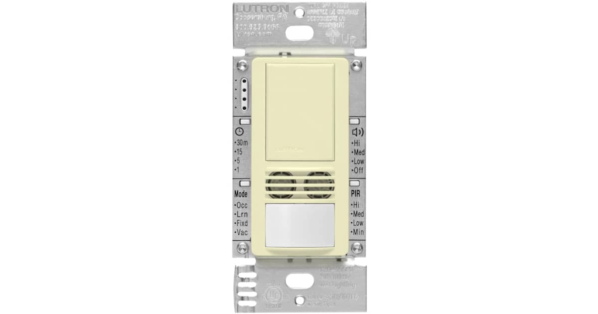 Lutron MS-B102-AL Maestro Dual-Tech Motion Sensor Switch, 6A, 120-277V ...
