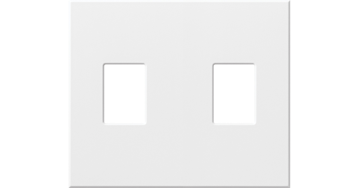 Lutron NT-PP-FB-WH Nova T Wall Plate Kit, 2- Gang, Fits 2 Nova T/Nova ...