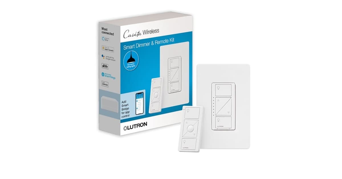 Lutron P-PKG1W-WH-R Caseta 150-Watt Wireless Smart Home Multi-Location ...