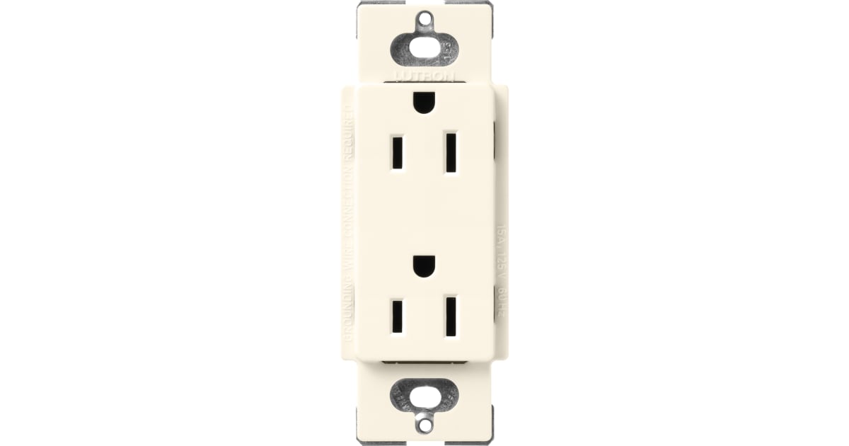 Lutron SCR-15-BI Claro 15 Ampere 125 Volt Designer Two Outlet Duplex ...