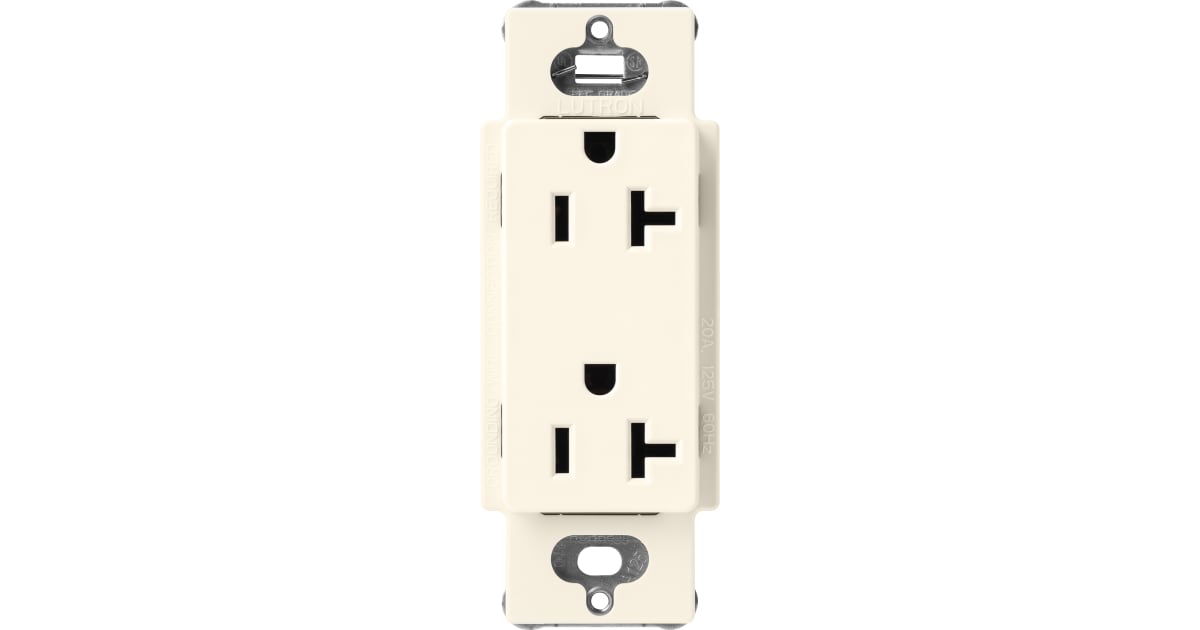 Lutron SCR-20-BI Claro 20 Amp Receptacle | Build.com