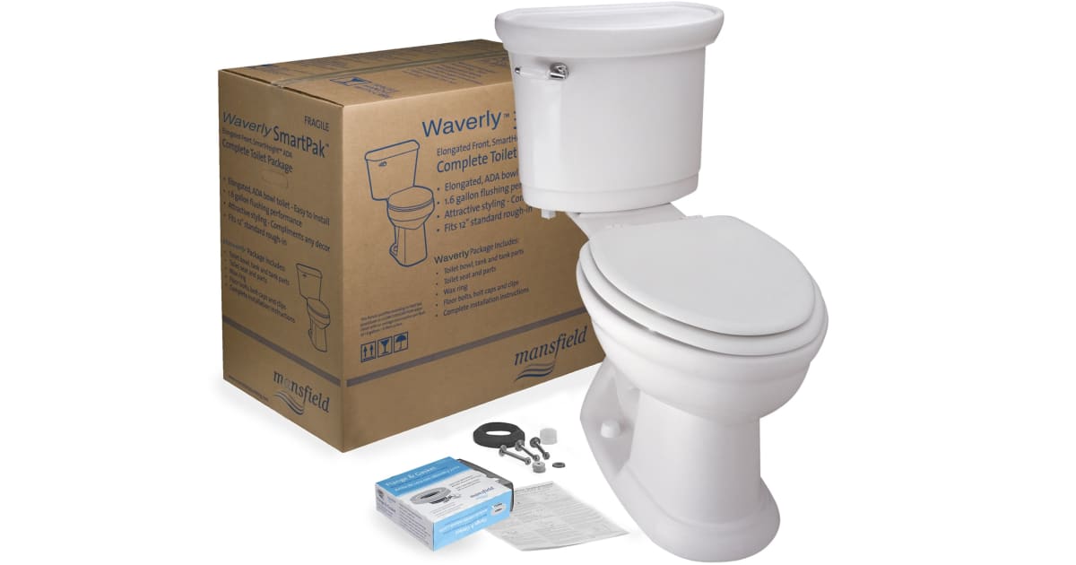 Mansfield 041970017 Waverly 1.28 GPF Two-Piece Elongated Comfort Height ...