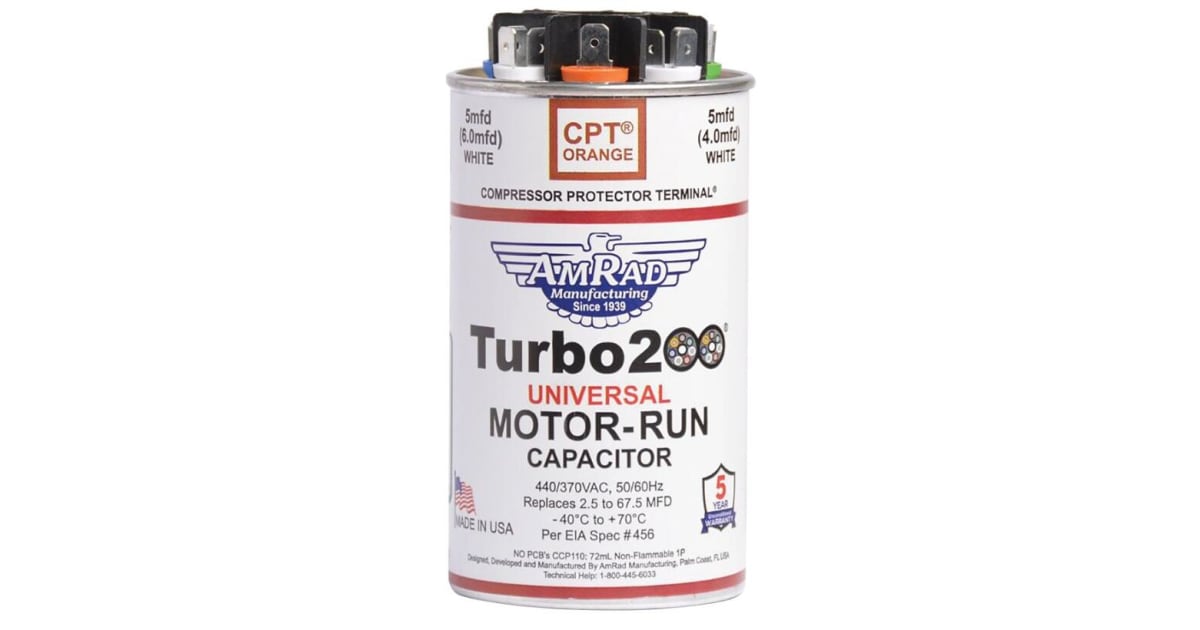 Mars 12200 Turbo 200® Universal Capacitor - 2.5-67.5 MFD - 440/370 Volt ...