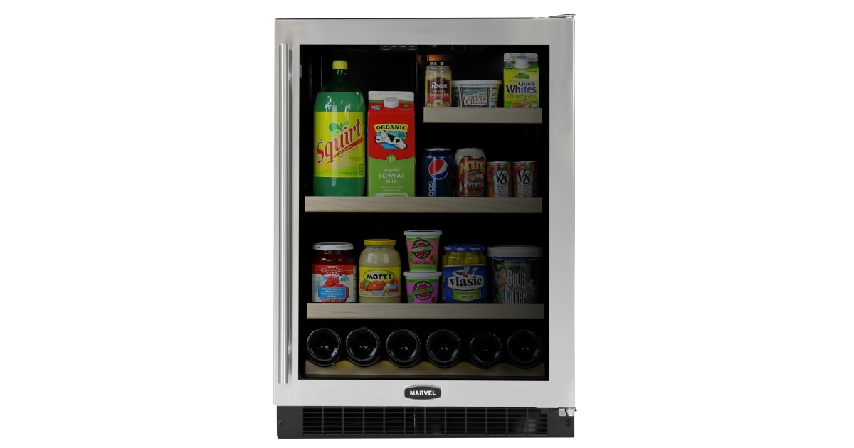 Marvel 6GARM-BB-G-R 24" Black Refrigerator with Glass Door and 5.6 ...