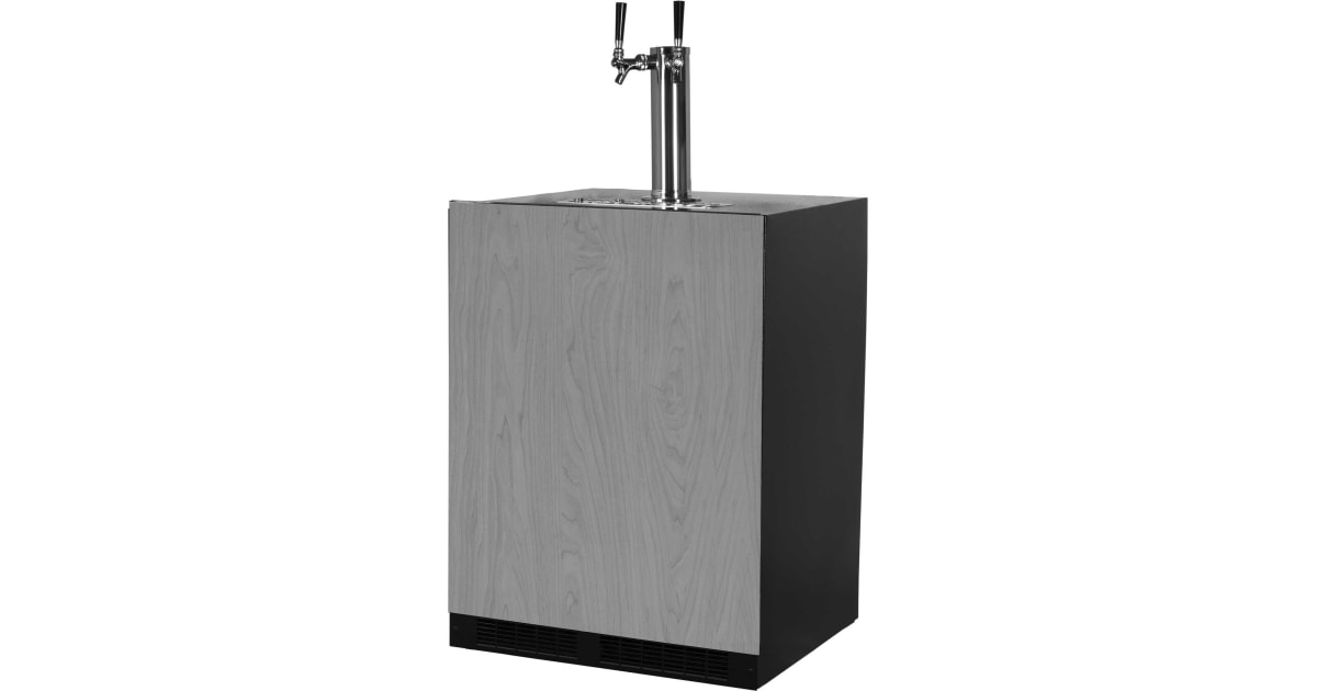 Marvel ML24BTP3LP 24" Wide 5.7 Cu. Ft. Built-In Dual Tap Kegerator with ...
