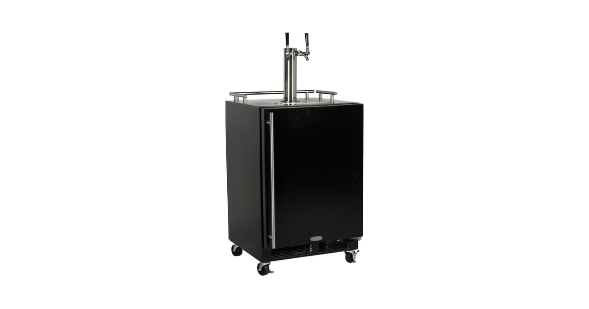 Marvel ML24BTSMRB Built-In Full Size Twin Tap Mobile Kegerator Black ...