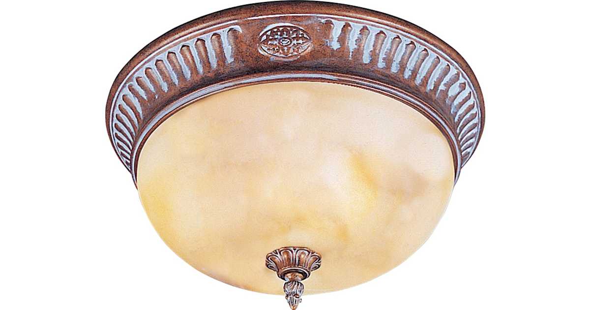 Maxim 2590JAVC Alabaster Stone / Glass Flushmount Ceiling Fixture from the Java Collection ...