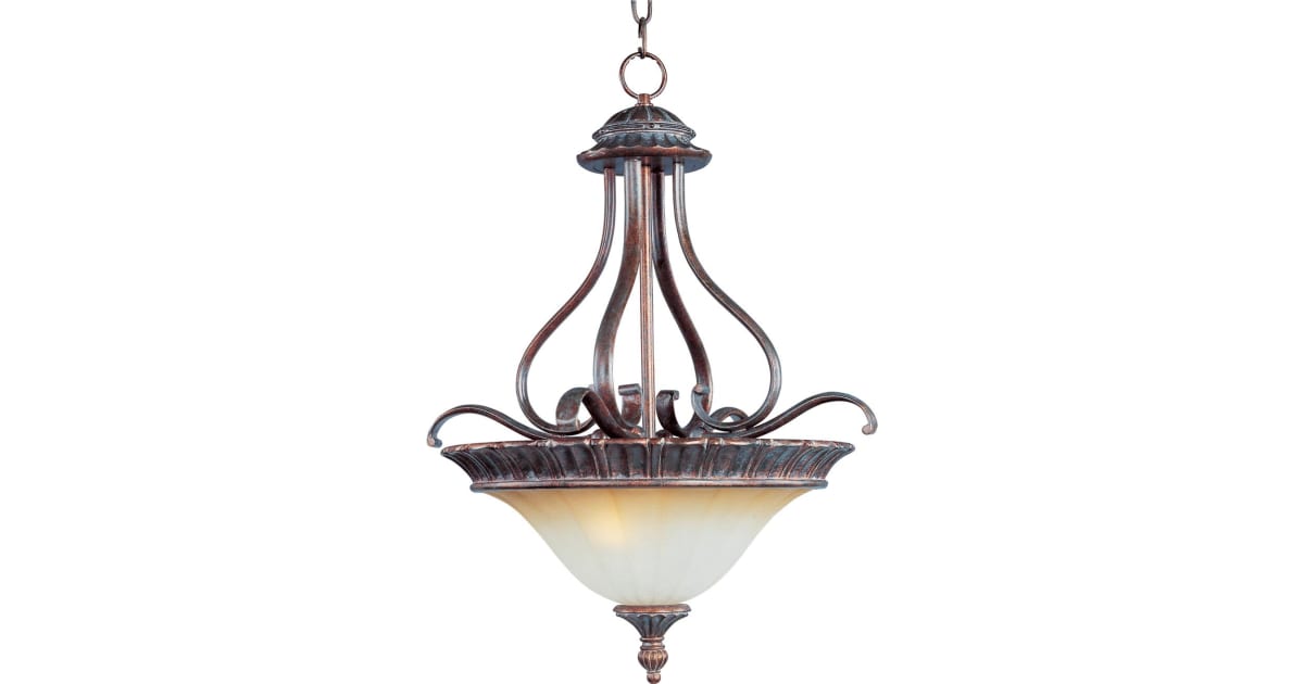 Maxim 2763AVGB Three Light Bowl Pendant from the Classique Collection ...
