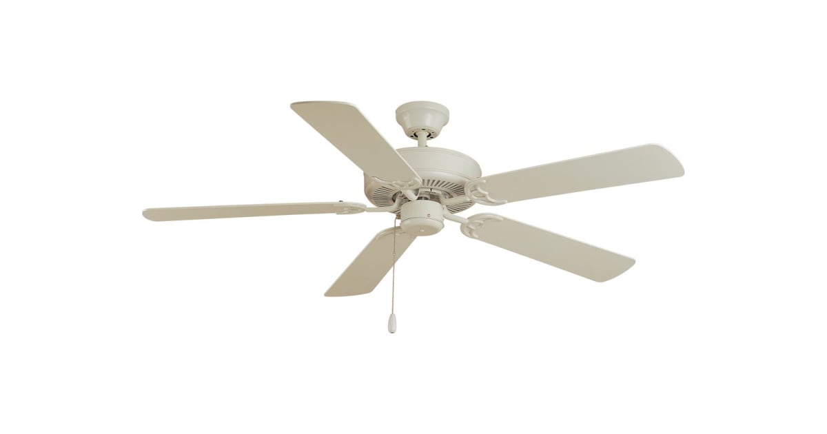 Maxim 89905WT Basic-Max 52" Ceiling Fan White/Light Oak Blades ...