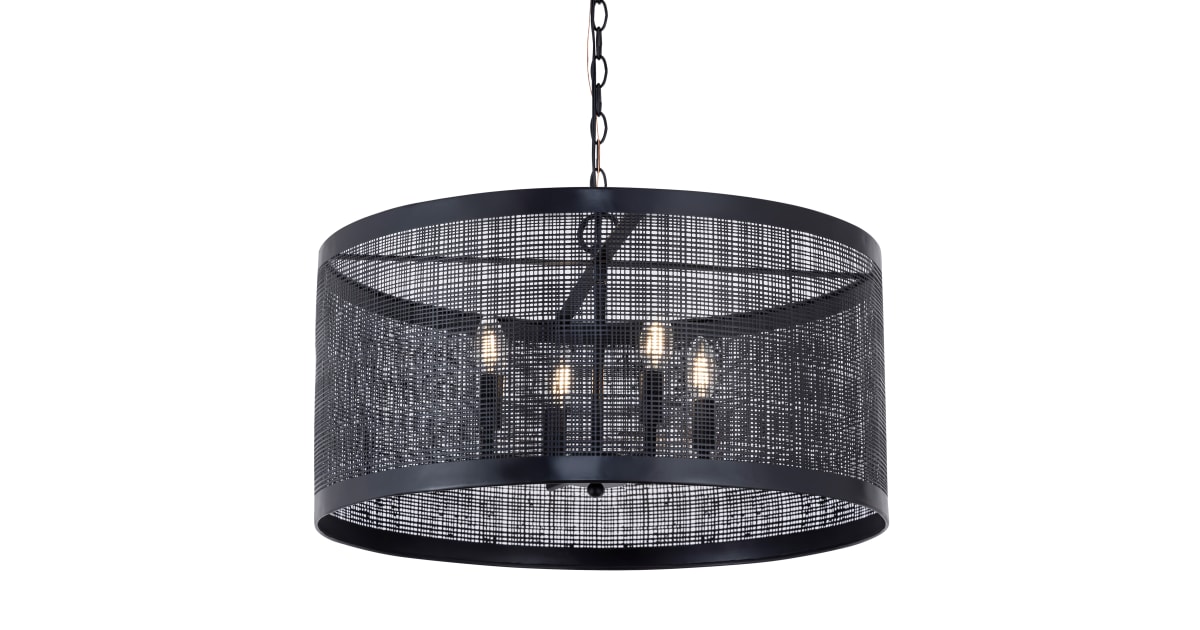 Maxim 31224BK Hatcher 4 Light 24" Wide Cage Pendant | Ferguson Home