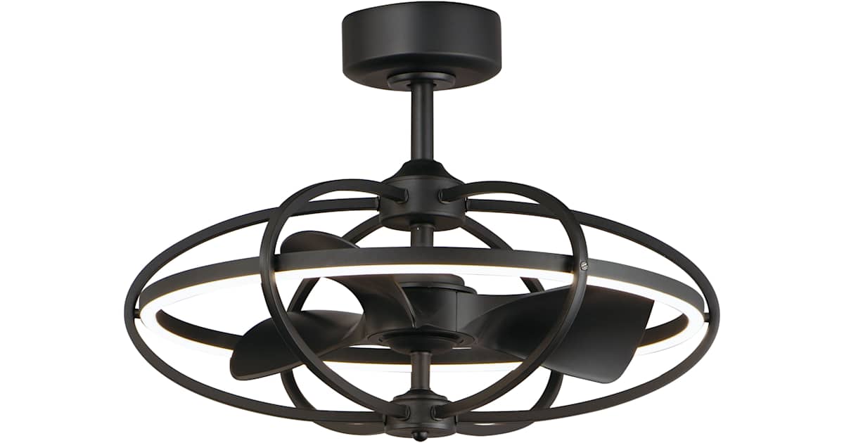 Maxim 61001BK Corona Fan 21-3/4" 3 Blade Smart LED Outdoor Ceiling Fan ...