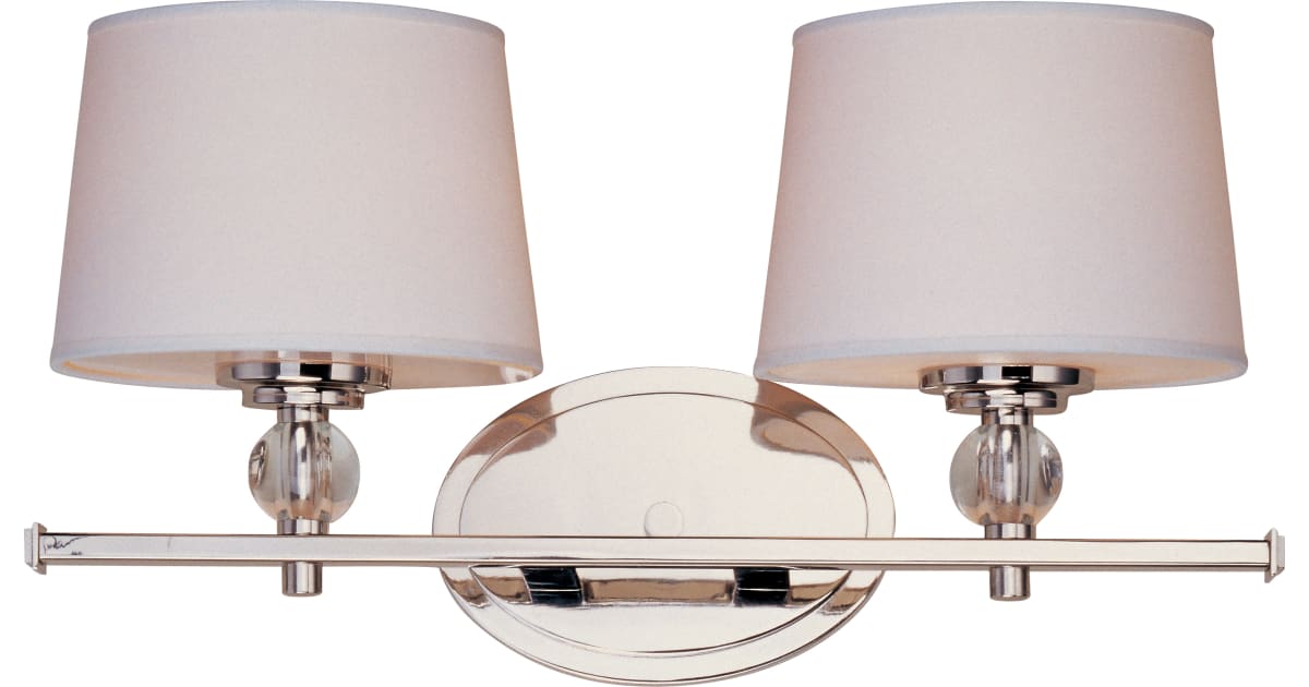 Maxim 12762WTPN Rondo 16" Bath Light with Crystal Accents and Fabric ...