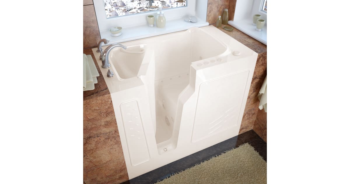 MediTub 2646LBD 46" Fiberglass Air / Whirlpool Walk In Tub for Alcove ...