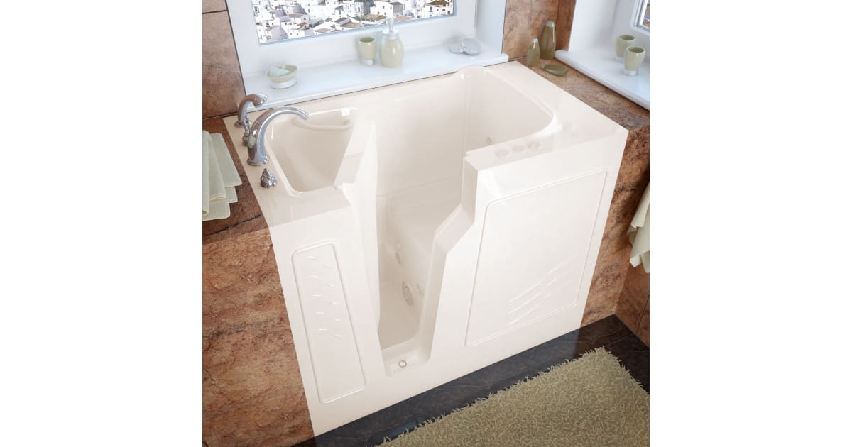 MediTub 2646LBH 46" Fiberglass Whirlpool Walk In Tub for Alcove, Corner ...