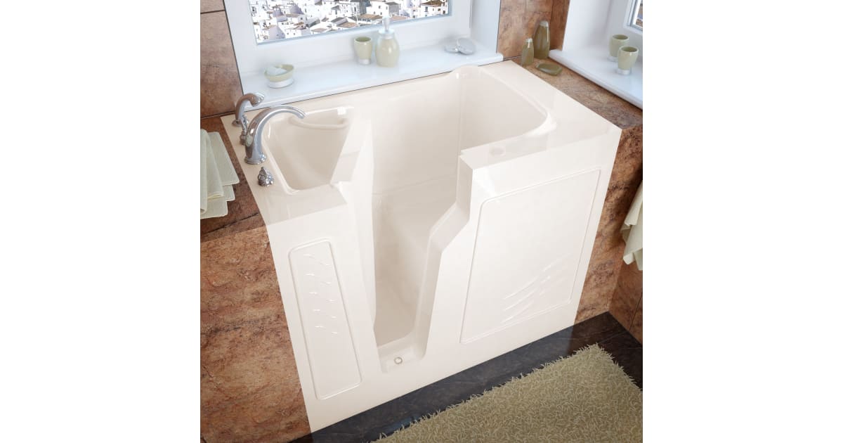 MediTub 2646LBS 46" Fiberglass Soaking Walk In Tub for Alcove, Corner ...