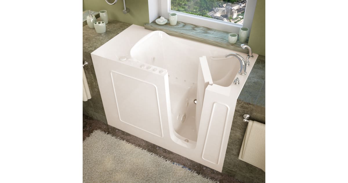 MediTub 2653RBD 53" Fiberglass Air / Whirlpool Walk In Tub for Alcove ...