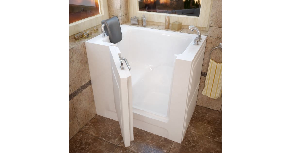 MediTub 2739RWS 39" Acrylic Soaking Walk In Tub for Alcove, Corner, or ...