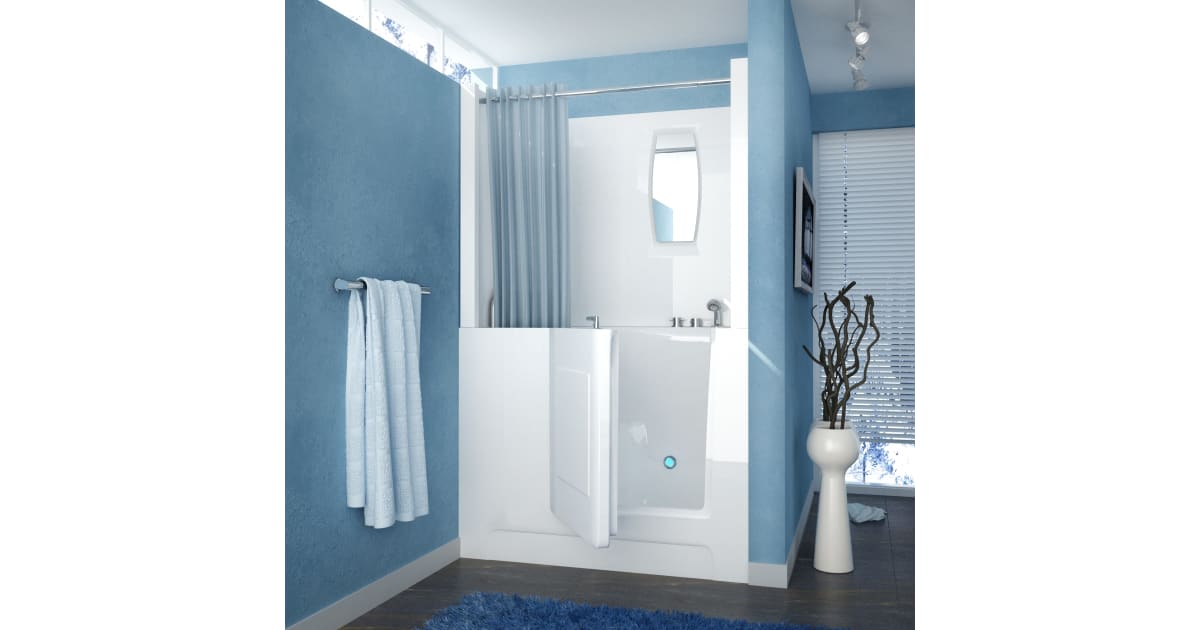 MediTub 2747RWS 47" Acrylic Soaking Walk In Tub for Alcove, Corner, or ...