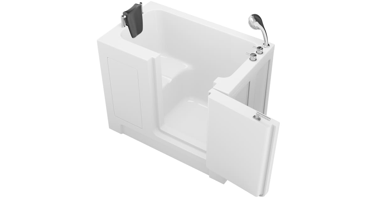 MediTub 2747RWS 47" Acrylic Soaking Walk In Tub for Alcove, Corner, or ...