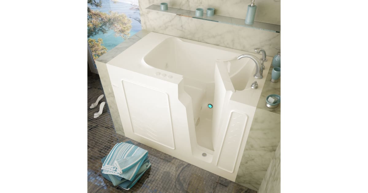 MediTub 2952RBH 52" Fiberglass Whirlpool Walk In Tub for Alcove ...