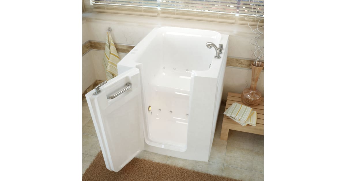 MediTub 3238LWA 32" Acrylic Air Walk In Tub for Alcove, Corner, or ...