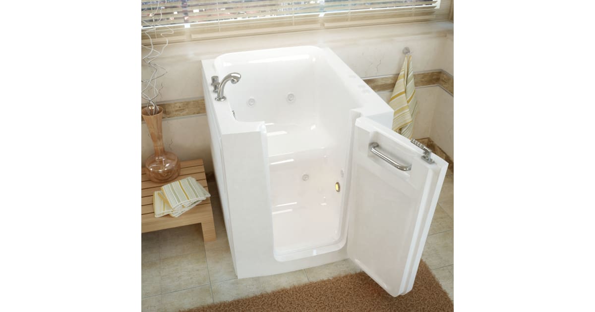 MediTub 3238RWH 32" Acrylic Whirlpool Walk In Tub for Alcove, Corner ...