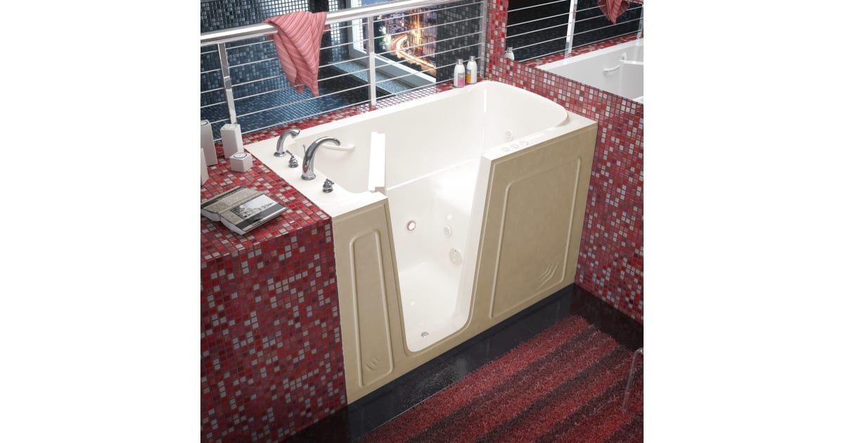 MediTub 3260LBH 60" Acrylic Whirlpool Walk In Tub for Alcove ...