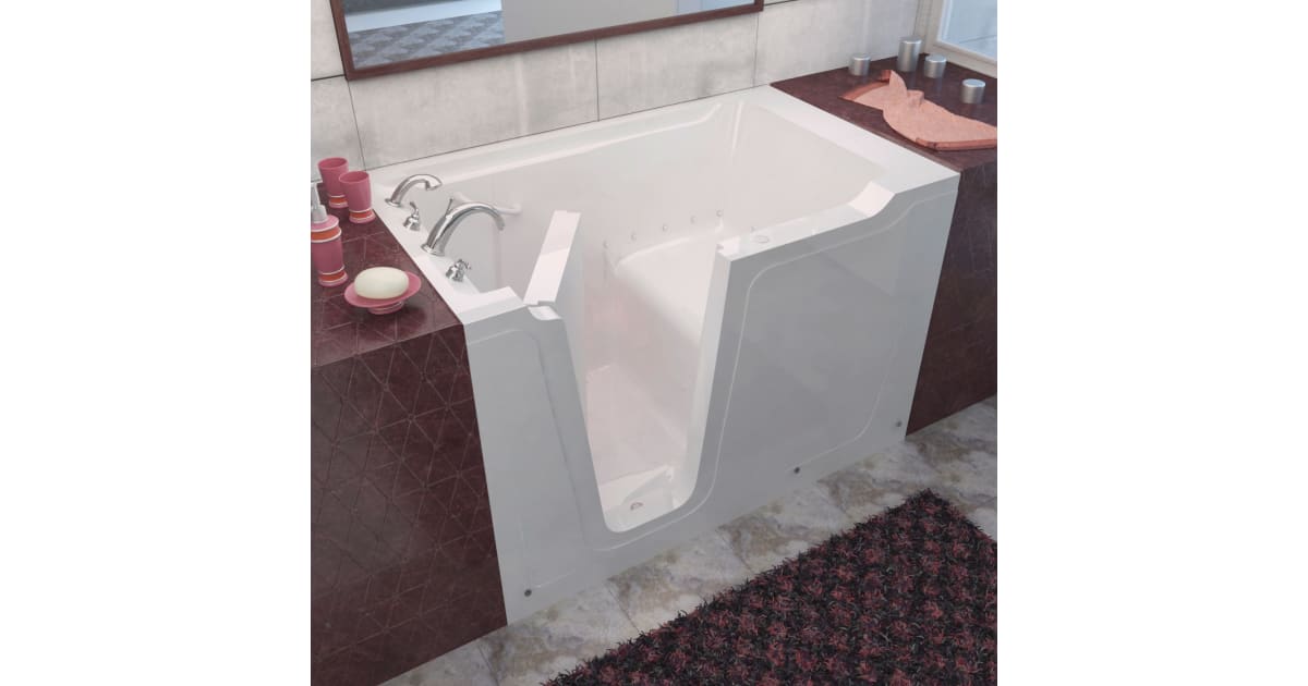 MediTub 3660LWA 60" Fiberglass Air Walk In Tub for Alcove Installations ...