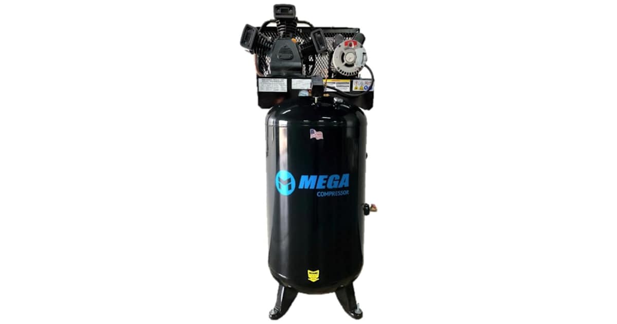 MEGA Compressor MP-6580VC 5 HP 80 Gal 150 Max PSI 18 CFM Single-Stage ...