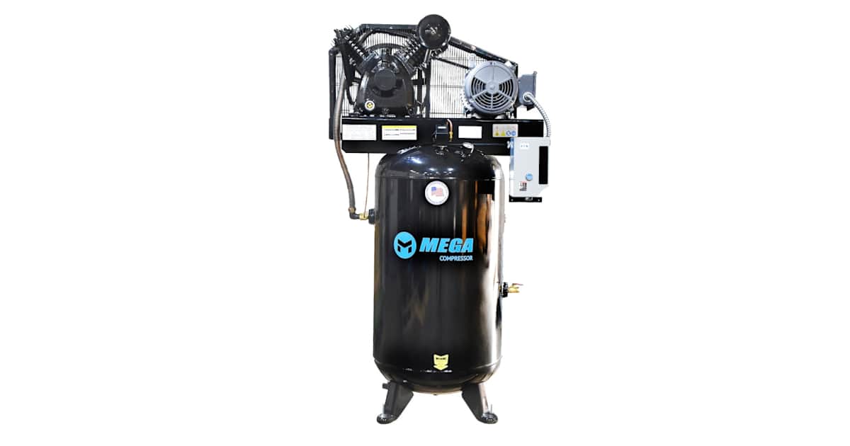 MEGA Compressor MP-7580VM3 7.5 HP 80 Gal 175 Max PSI Two-Stage ...