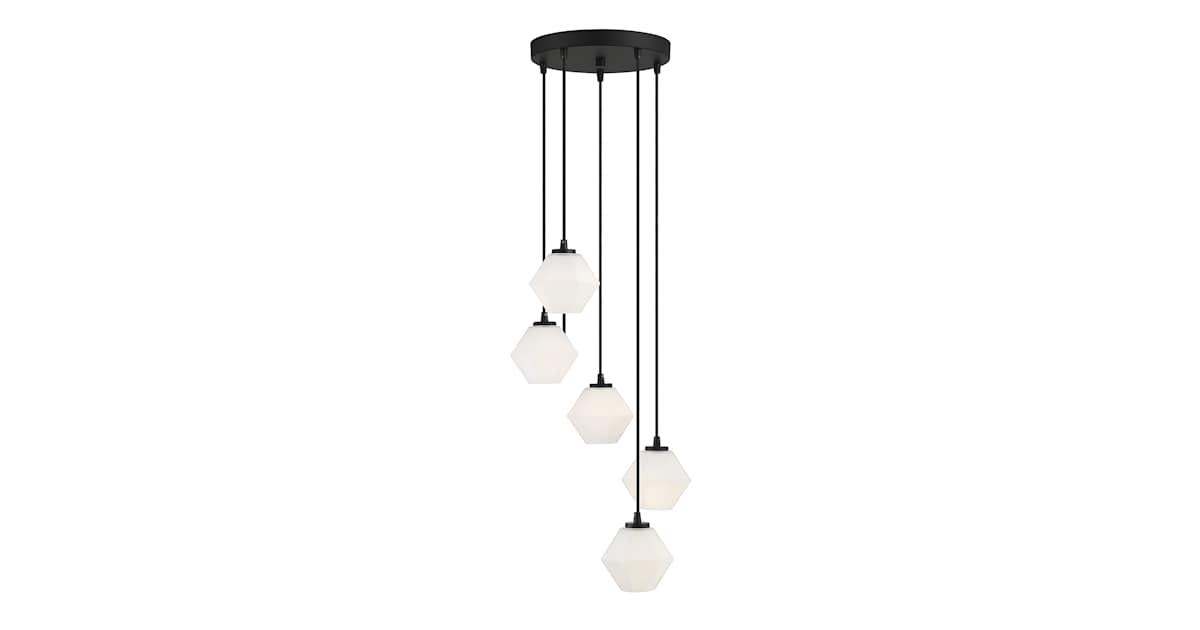 Meridian M10094MBK 5 Light 16" Wide Multi Light Pendant | Ferguson Home