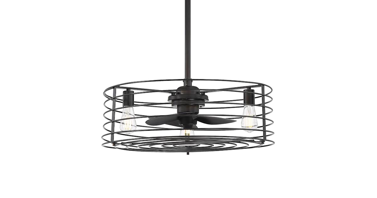 Meridian M2007ORB 24" 3 Blade Indoor Ceiling Fan - Remote Control and ...