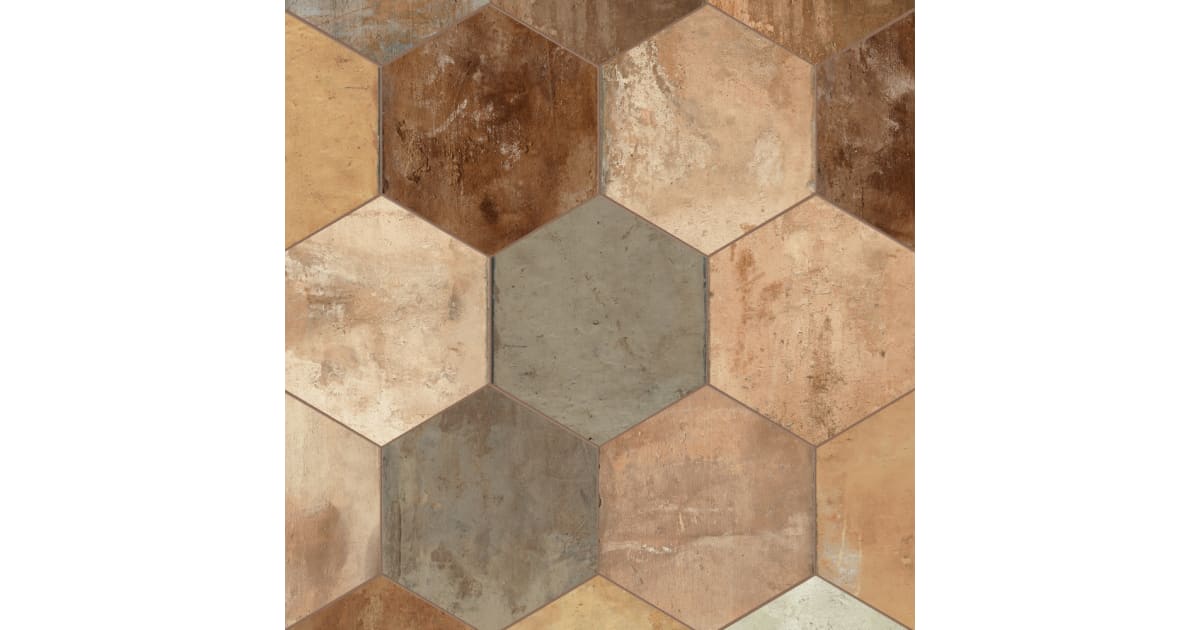 Merola Tile FAI12XTRO Terre Hex - 10" x 11" Hexagon Floor and Wall Tile ...