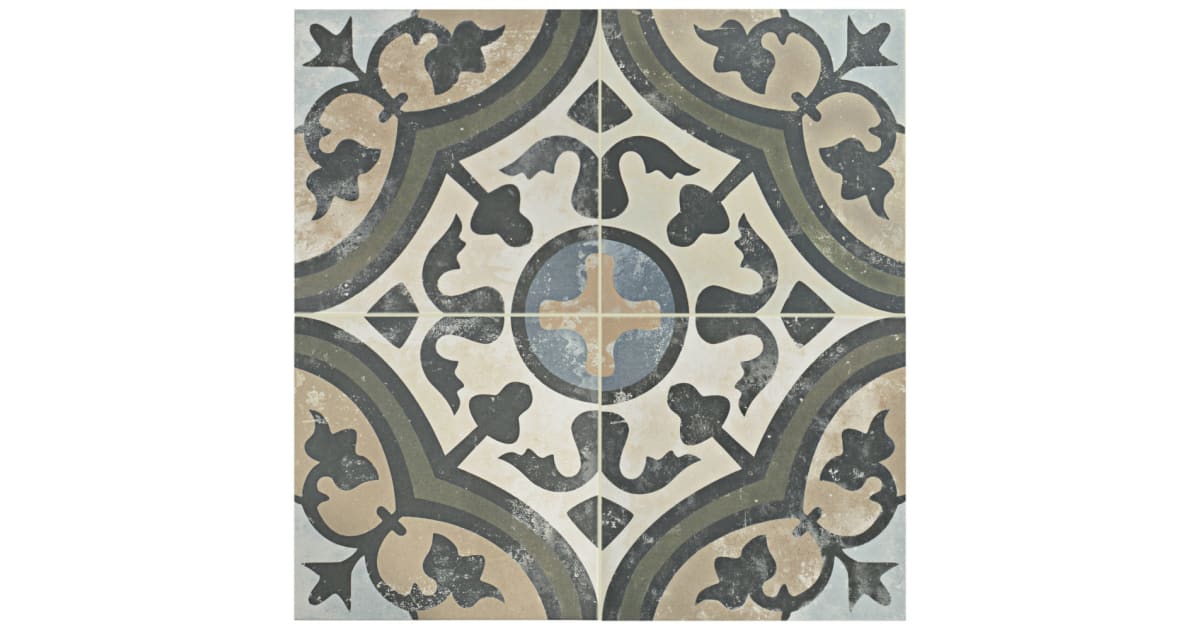 Merola Tile FCD10EVC Evoque - 10" x 10" Encaustic Tile - Textured ...